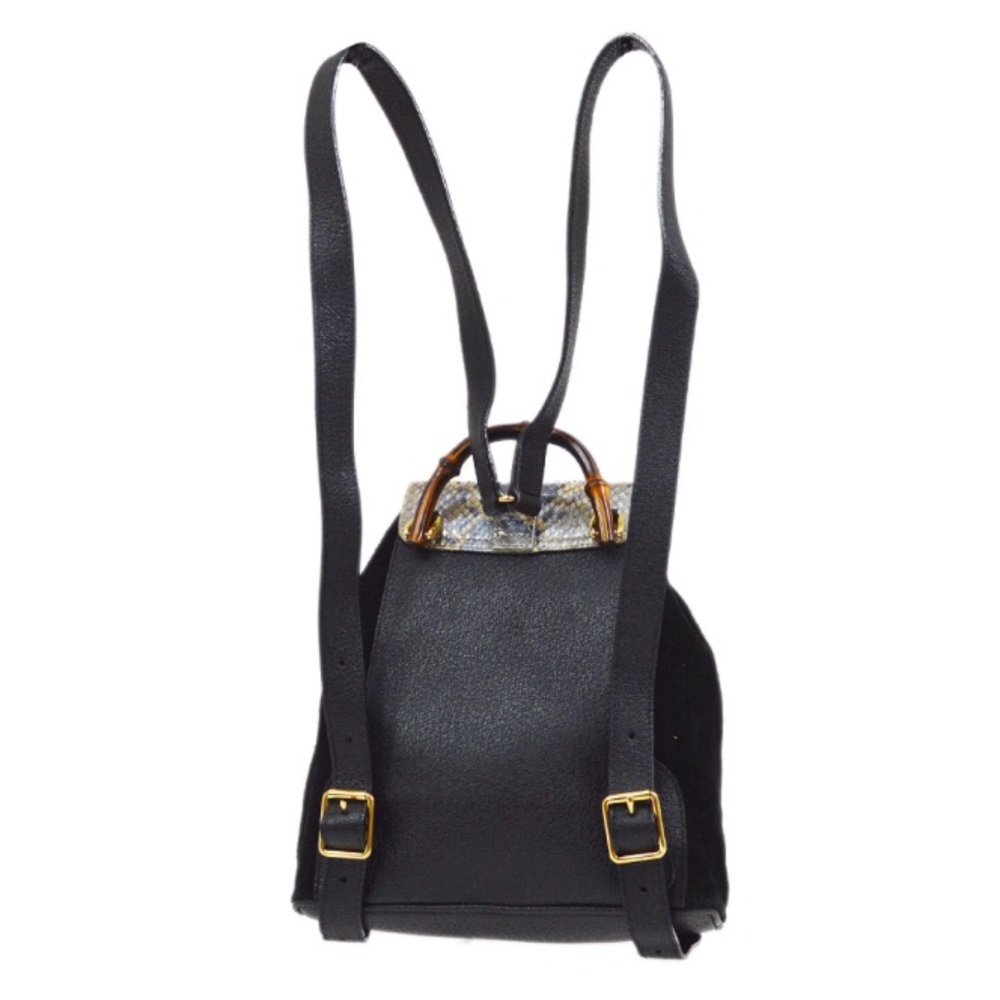 Gucci Python/Suede Bamboo Backpack - Gem